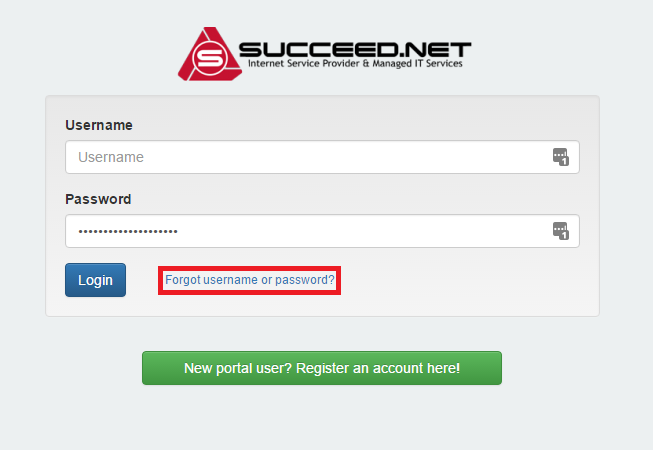 Can’t Log In/Forgot Password – Succeed.Net Knowledgebase